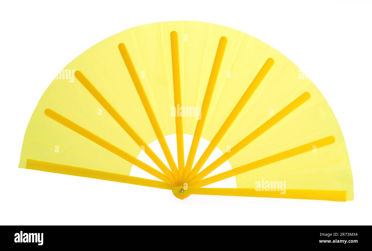 Bright yellow hand fan isolated on white Stock Photo - Alamy Bright yellow hand fan isolated on white Stock Photo - Alamy