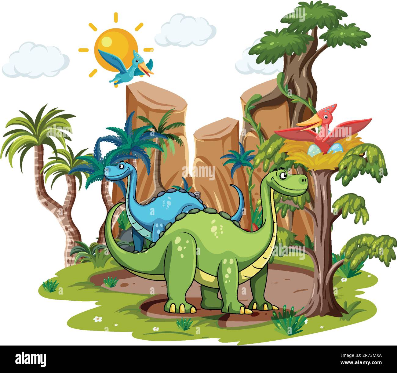 Dinosaur in Cartoon Style illustration Stock Vector Image & Art - Alamy