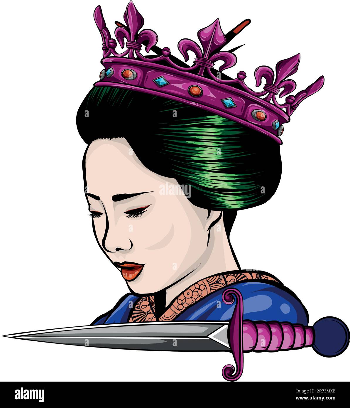 asian head woman Geisha vector illustration design Stock Vector Image ...