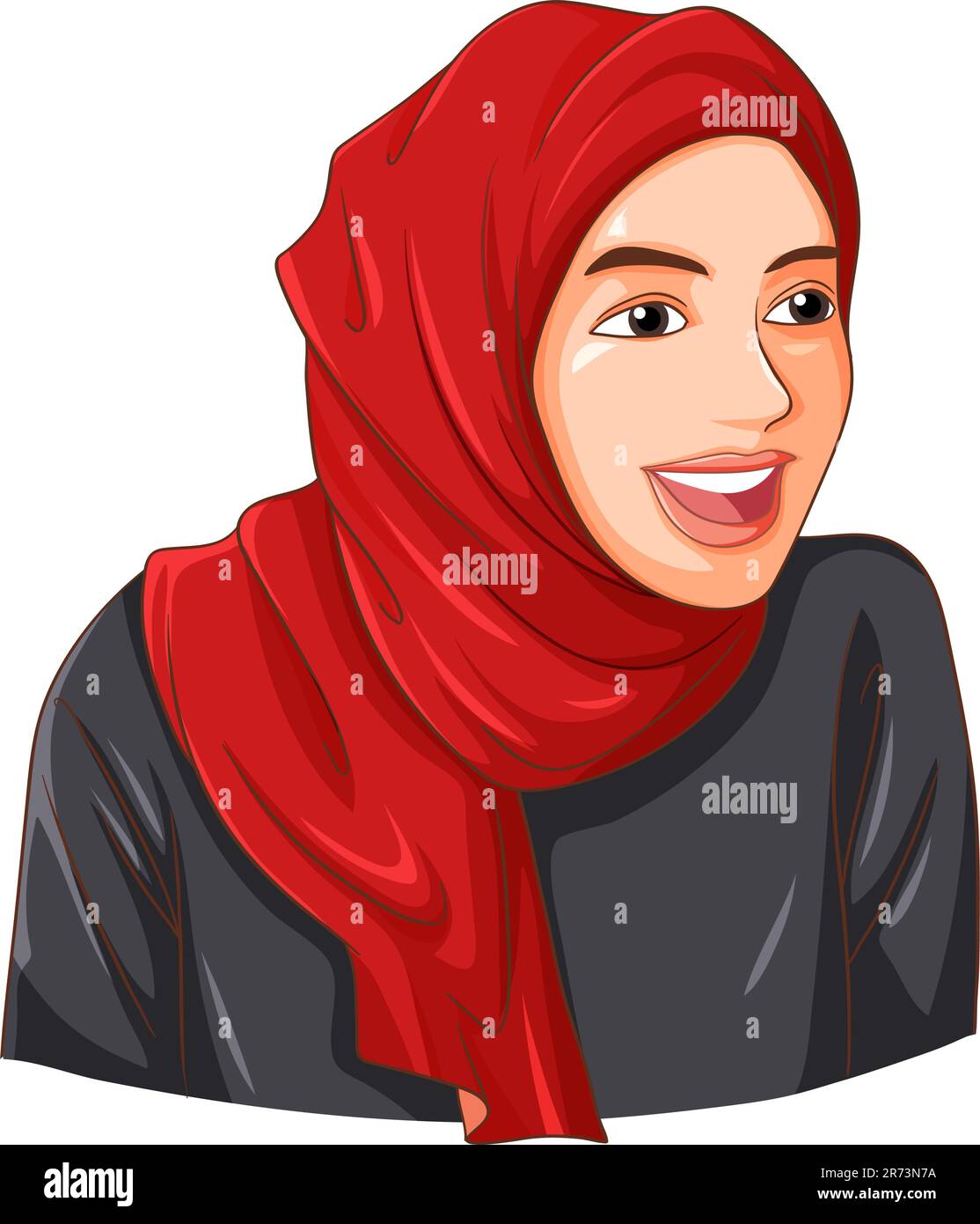 Happy muslim woman wearing hijab illustration Stock Vector Image & Art ...