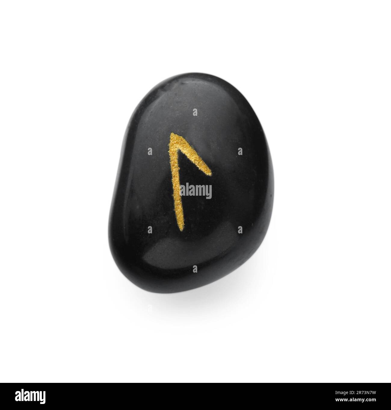 Black stone rune Laguz isolated on white Stock Photo - Alamy