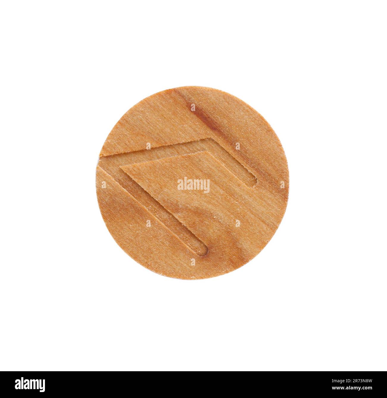 Wooden rune Uruz isolated on white, top view Stock Photo - Alamy