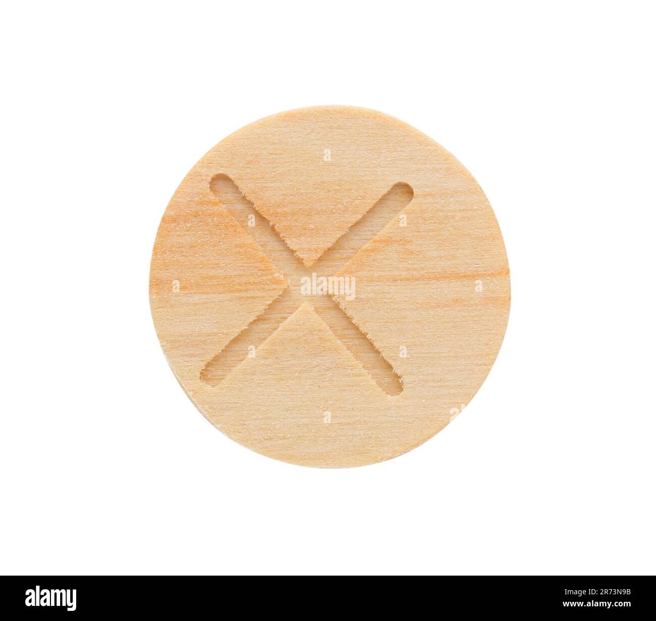 Wooden rune Gebo isolated on white, top view Stock Photo - Alamy