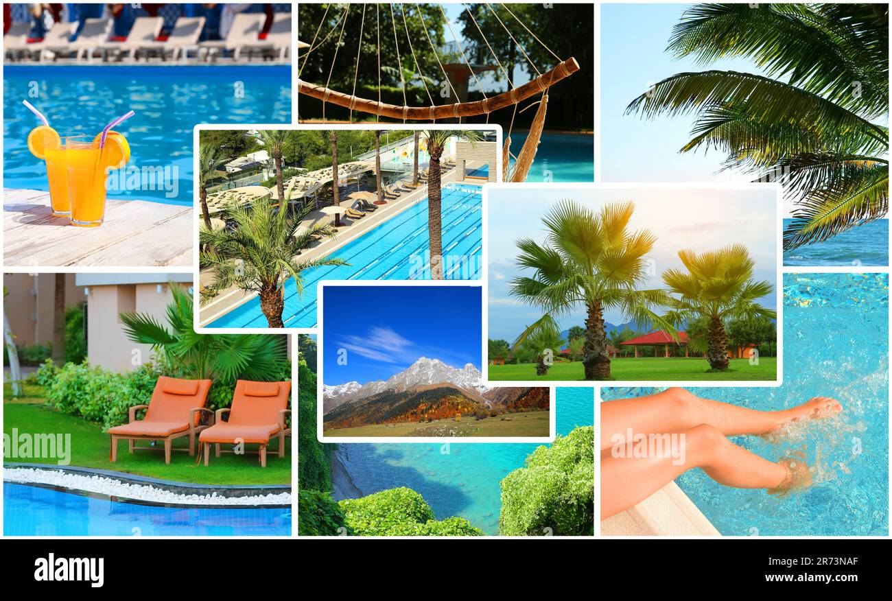 Photos of different places to travel, collage design Stock Photo - Alamy