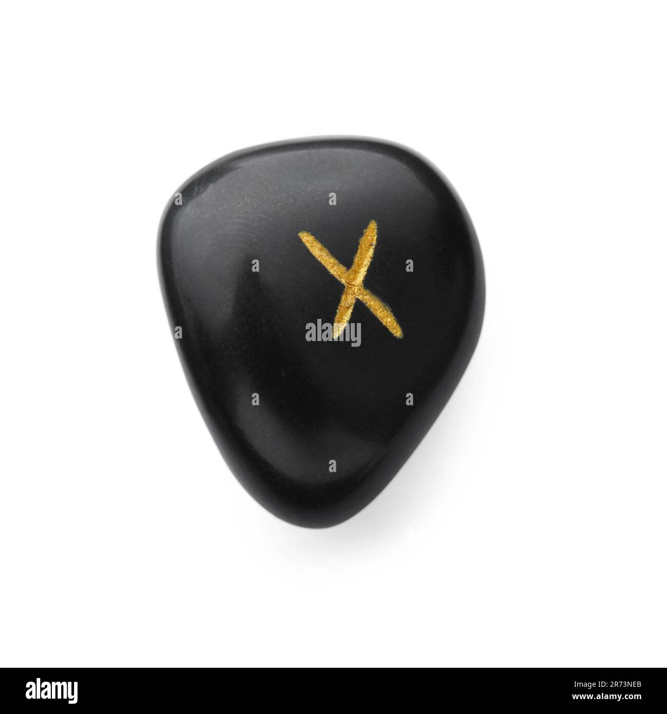 Black stone rune Gebo isolated on white Stock Photo - Alamy