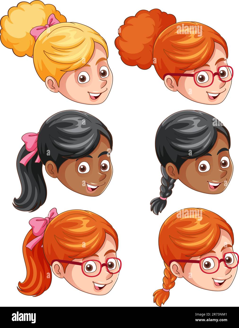 Set of female head isolated illustration Stock Vector Image & Art - Alamy