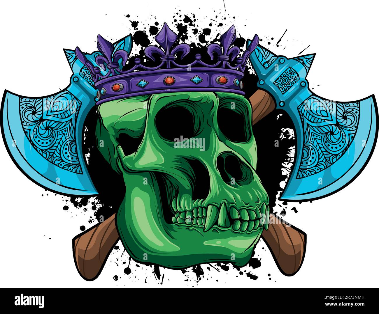 colored draw of monkey skull vector illustration design Stock Vector ...