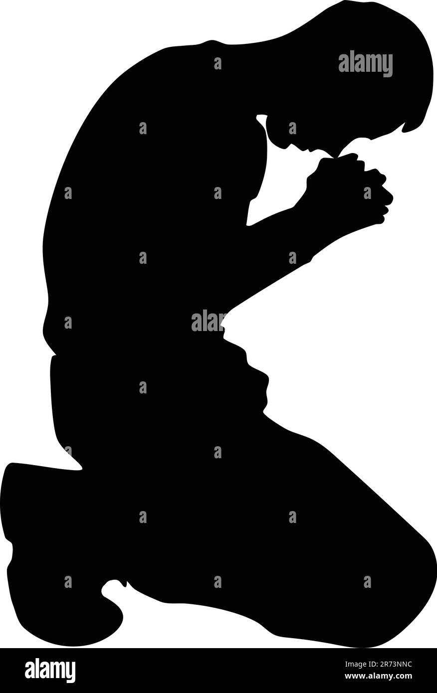 Silhouette of man praying vector illustration Stock Vector Image & Art ...