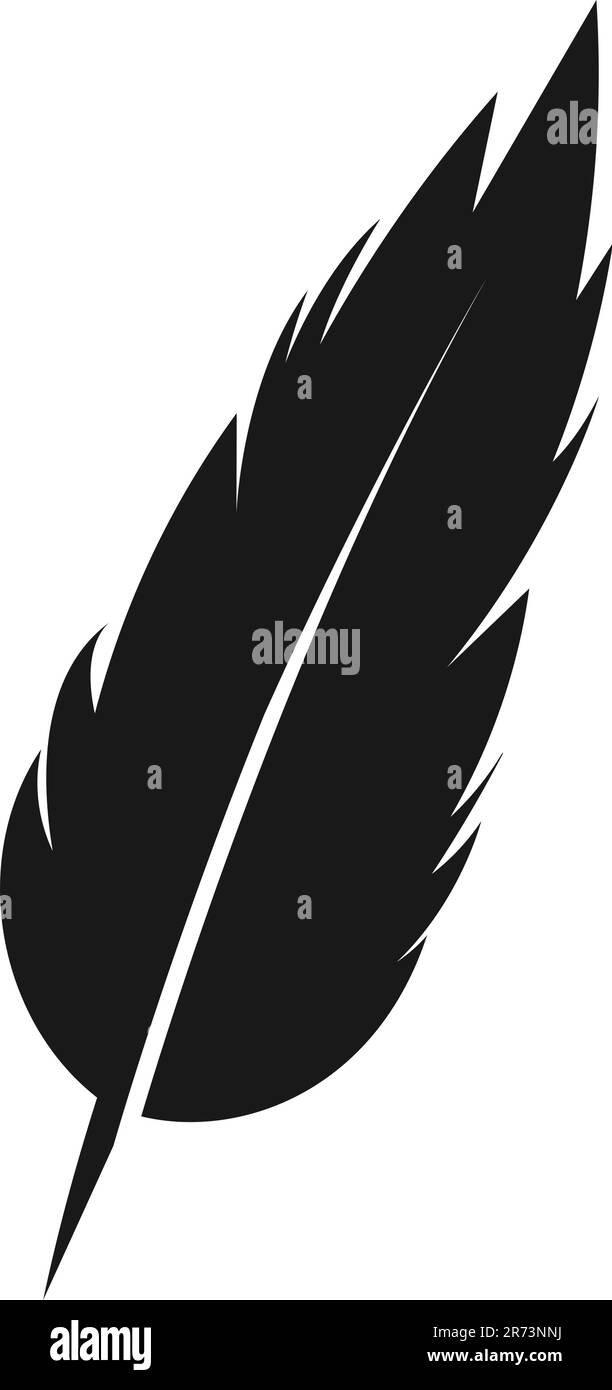 Black silhouette feather symbol vector Stock Vector Image & Art - Alamy