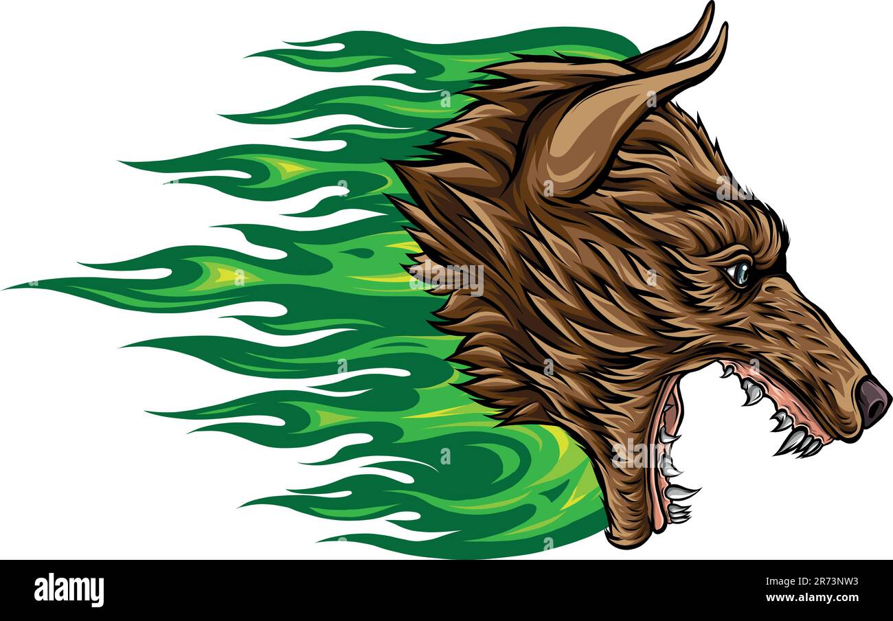 colored wolf head mascotn vector illustration design Stock Vector Image ...