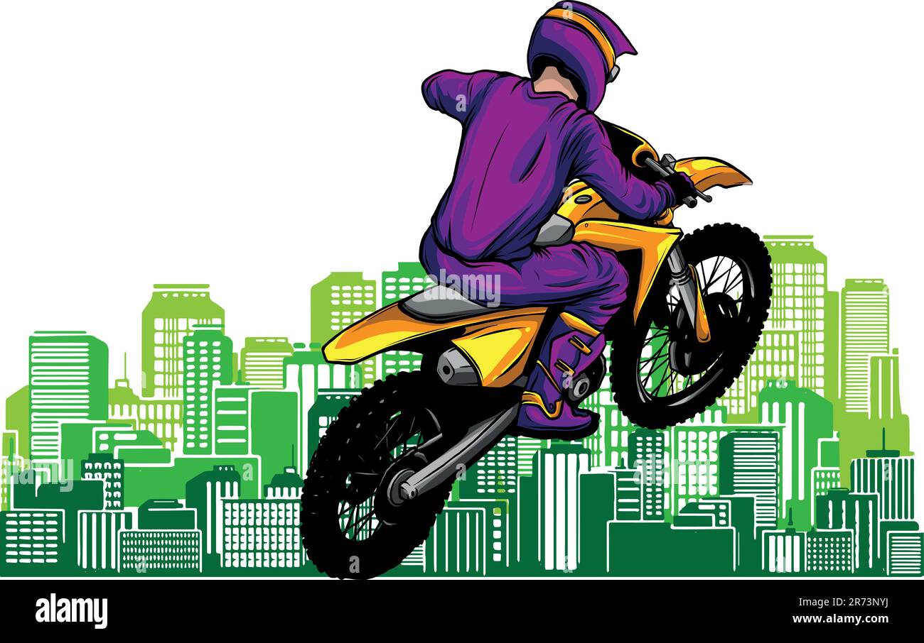 vector motocross rider ride the motocross bike Stock Vector Image & Art ...
