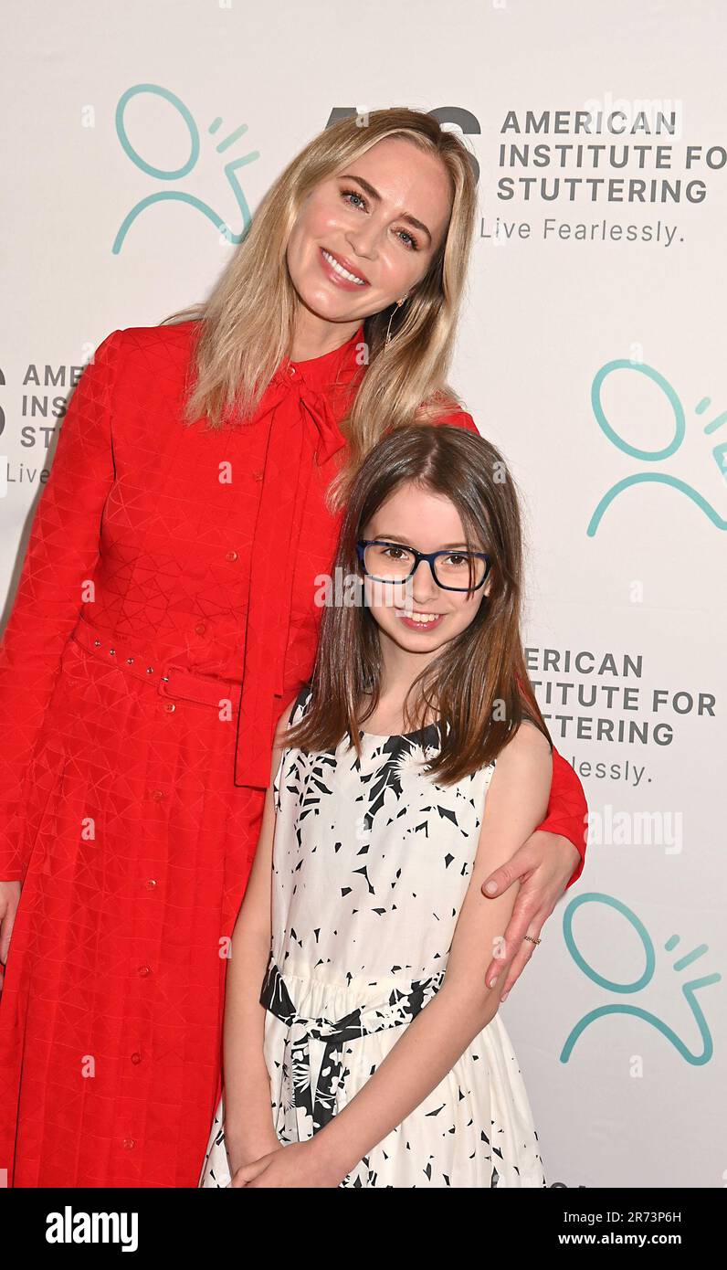 Emily Blunt and Ailyn Wood attend the American Institute for Stuttering ...