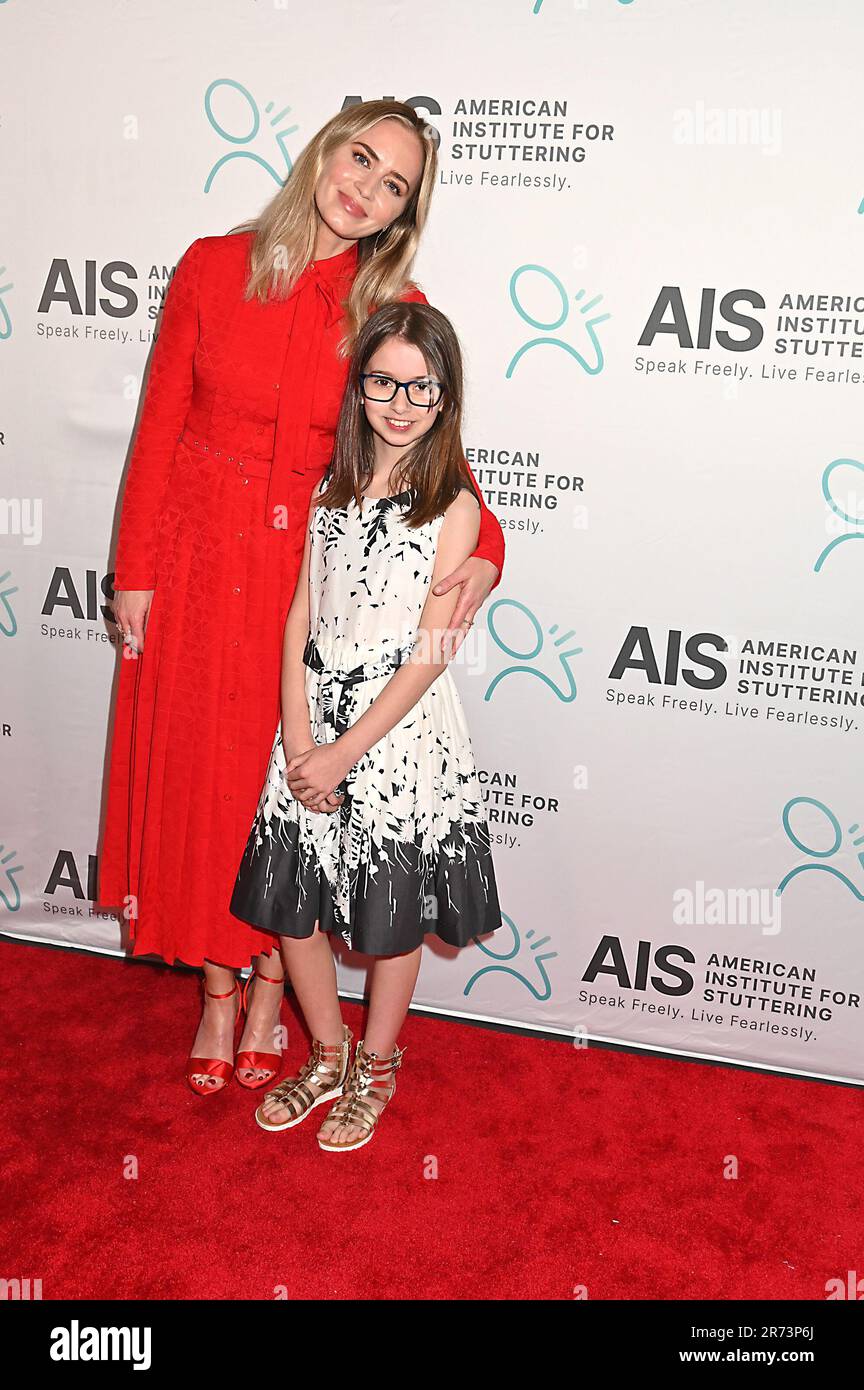 Emily Blunt and Ailyn Wood attend the American Institute for Stuttering ...