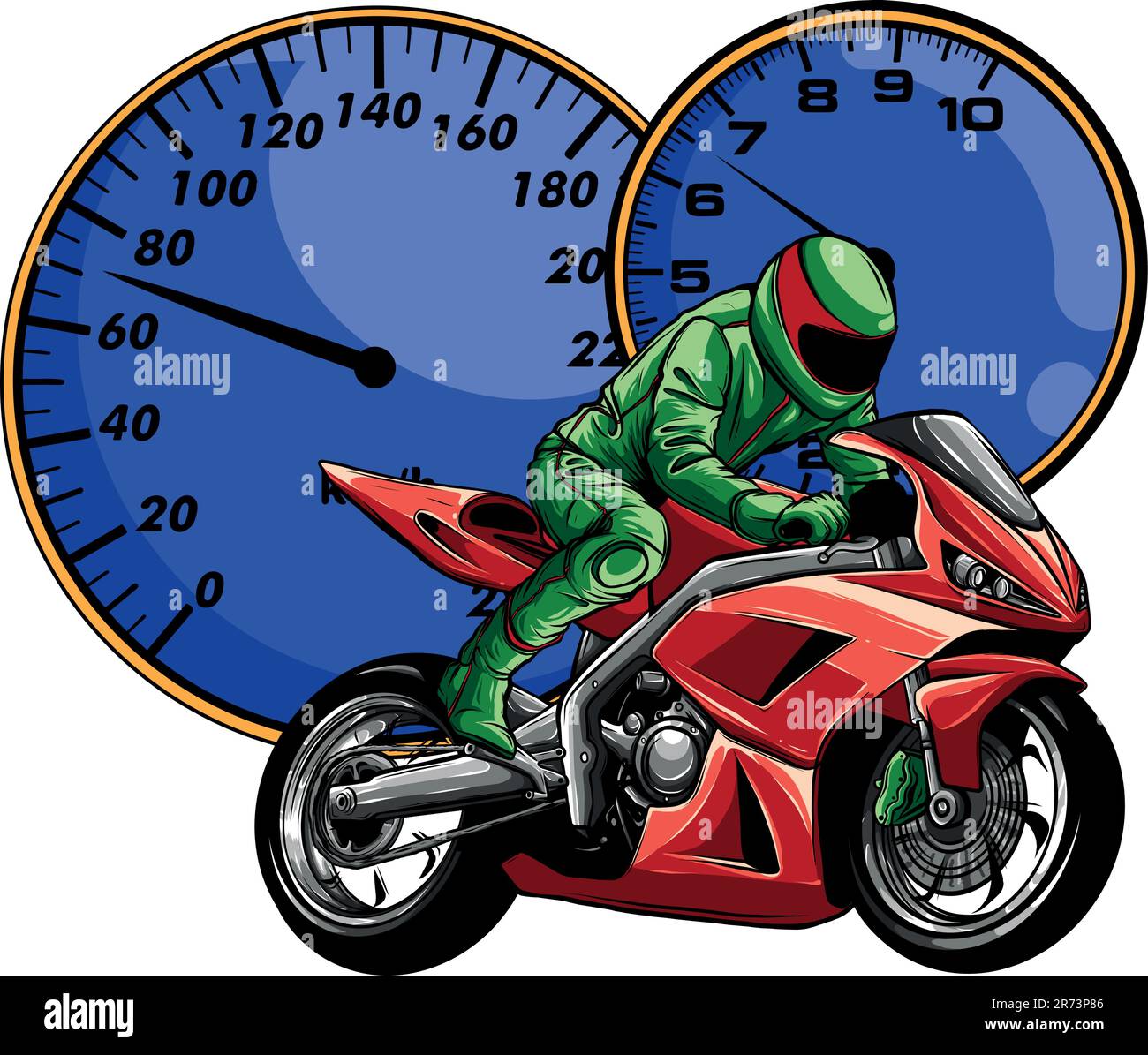 sportbike racer riding fast vector illustration design Stock Vector ...