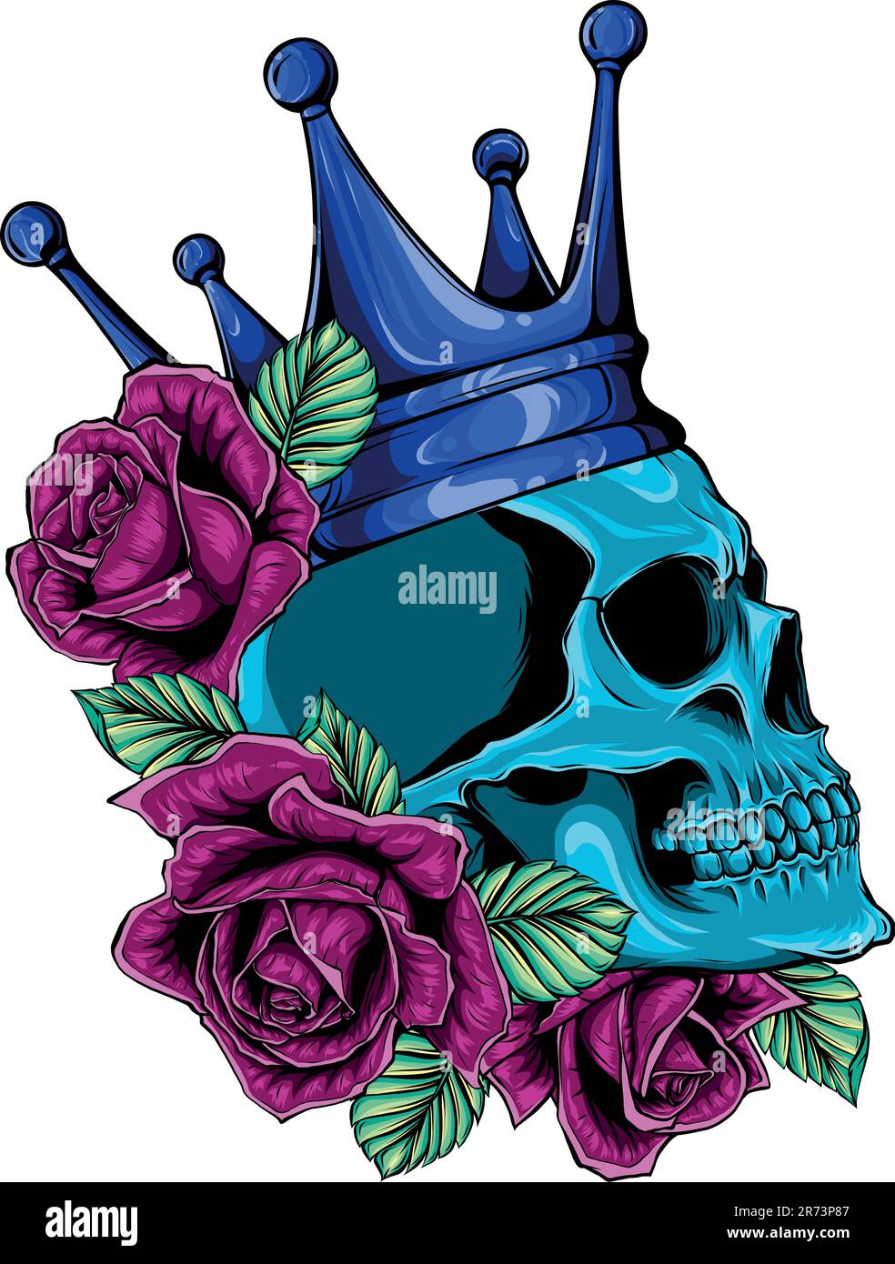 colored draw of human skull vector illustration design Stock Vector ...