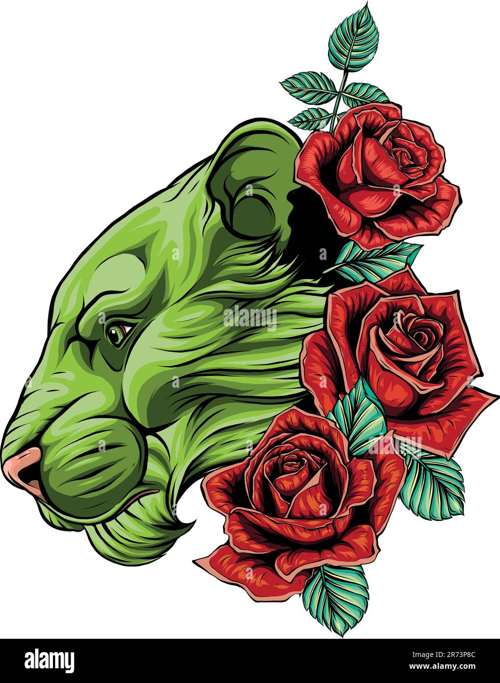 Lion head colorful hand draw vector illustration Stock Vector Image ...