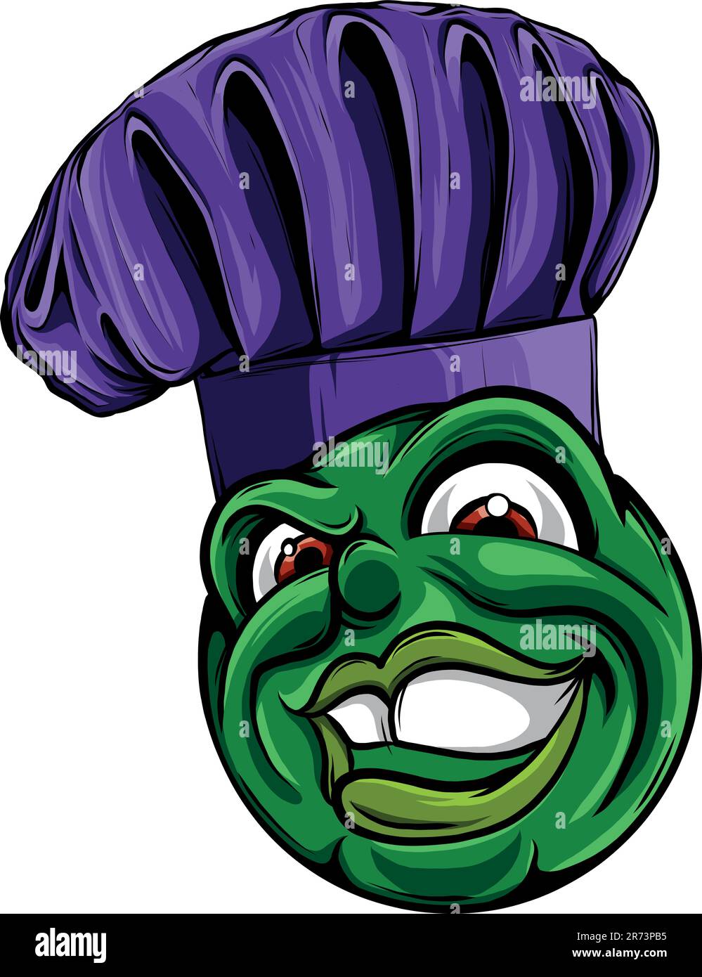 A chef or cook emoticon cartoon face in chefs hat icon Stock Vector ...