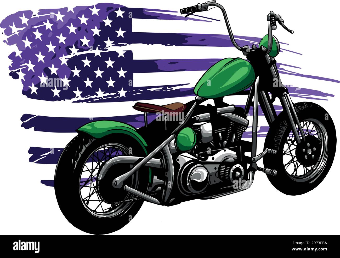 illustration of custom motorcycle chopper vector design Stock Vector ...