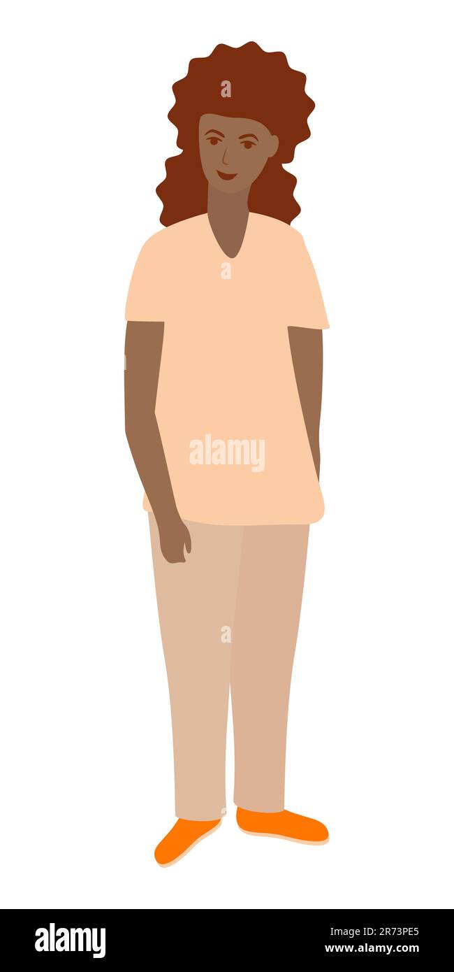 Full length portrait of girl illustration Design element Vector ...