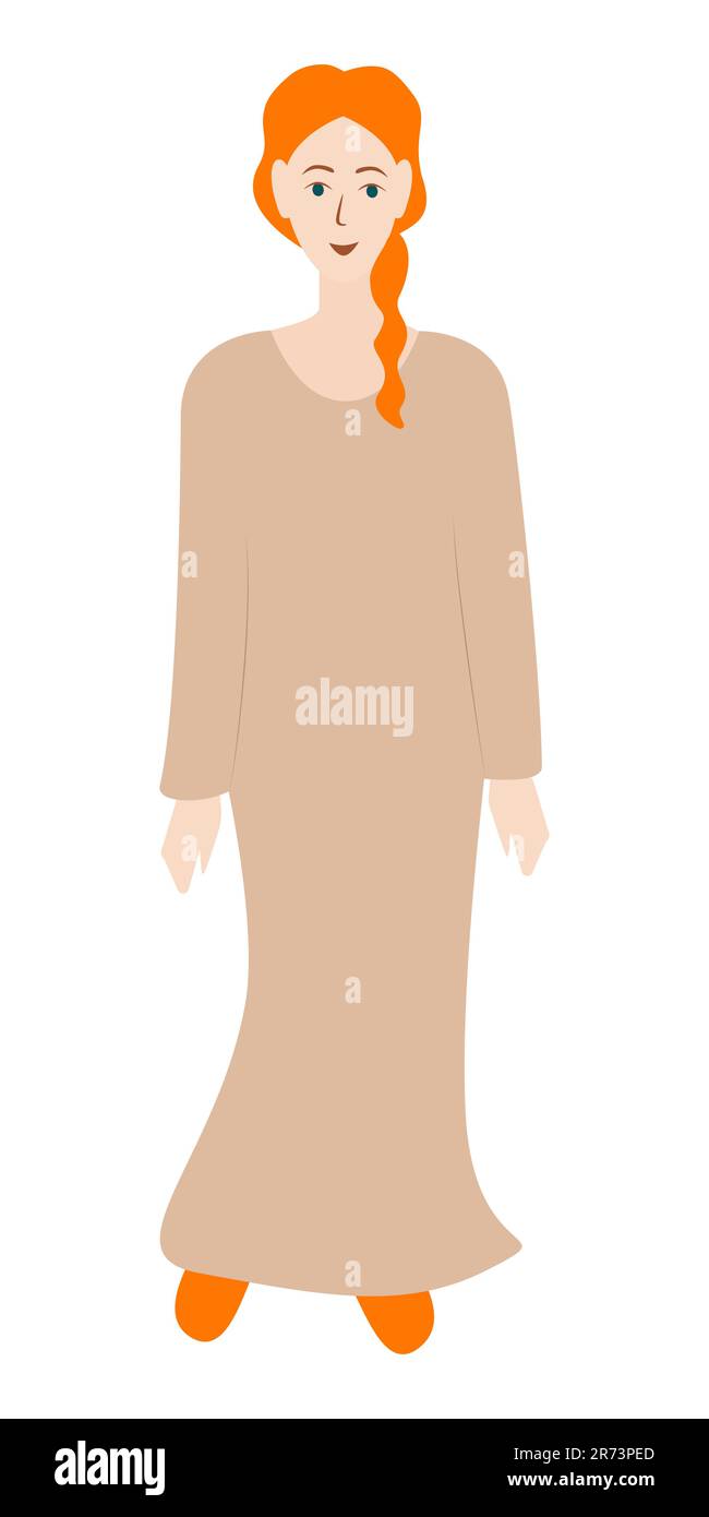 Full length portrait of girl illustration Design element Vector ...