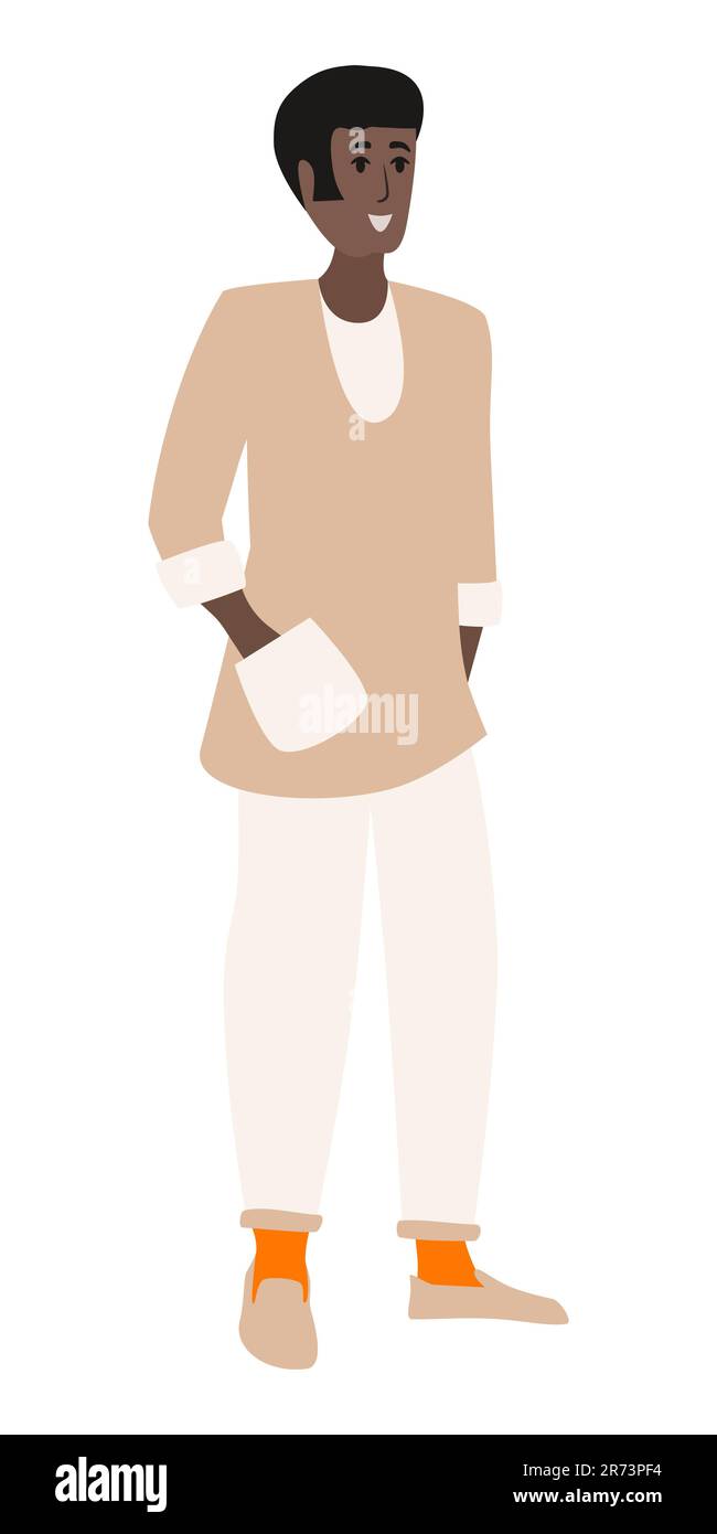 Full length portrait of man illustration Design element Vector ...