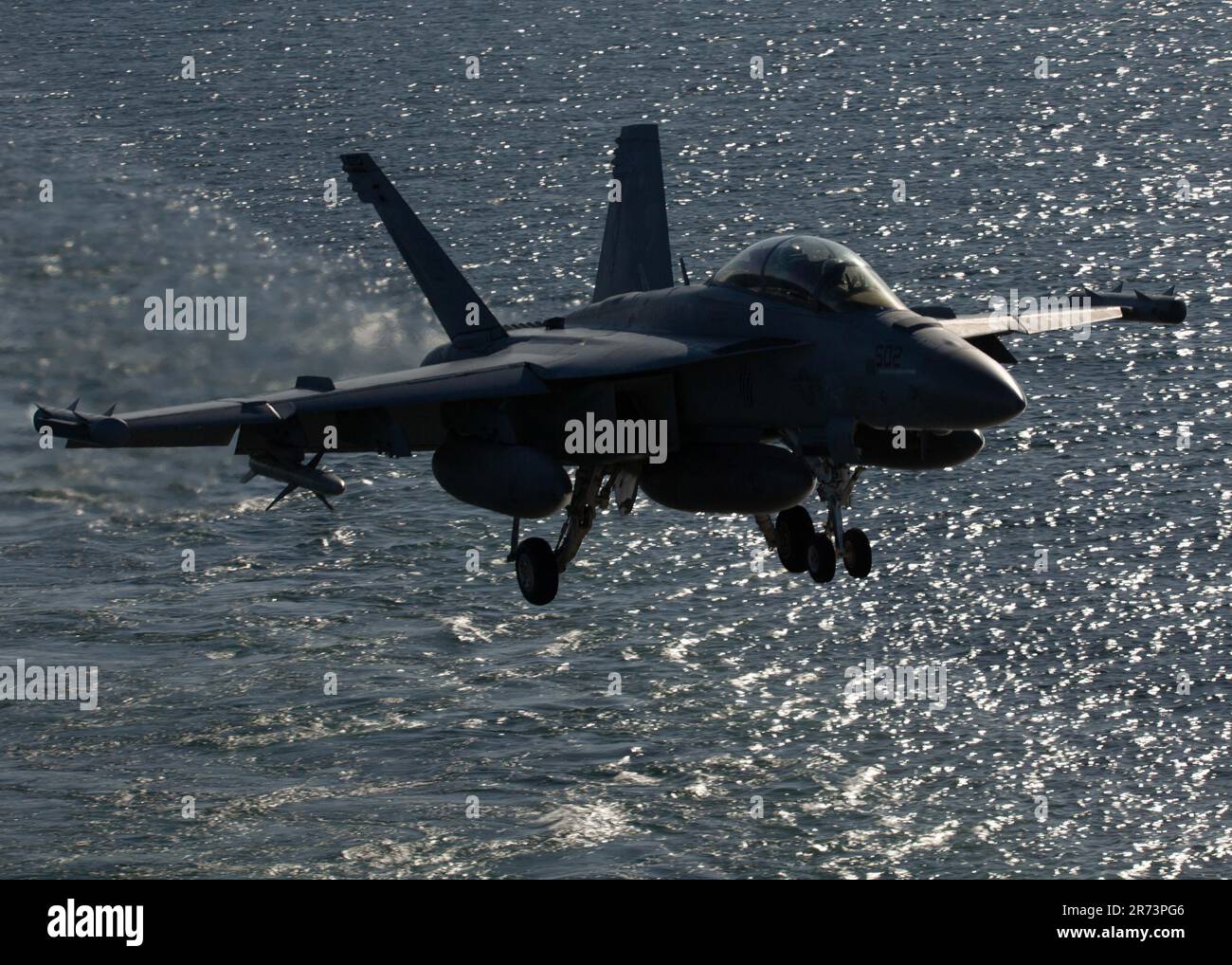 An E/A-18G Growler, attached to the "Gray Wolves" of Electronic Attack ...