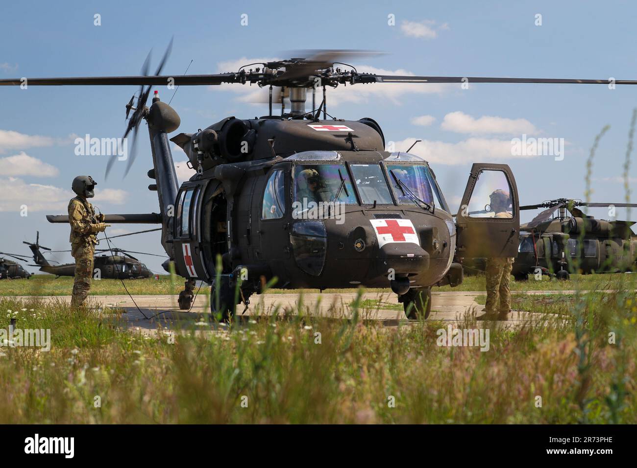 A U.S. Army HH-60M MEDEVAC Blackhawk helicopter assigned to the 3rd ...