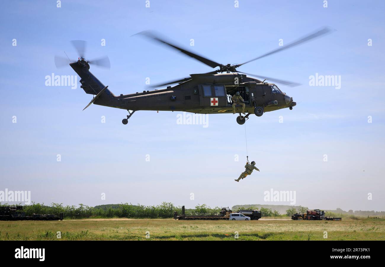A U.S. Army Soldier assigned to the 3rd Combat Aviation Brigade, 3rd ...