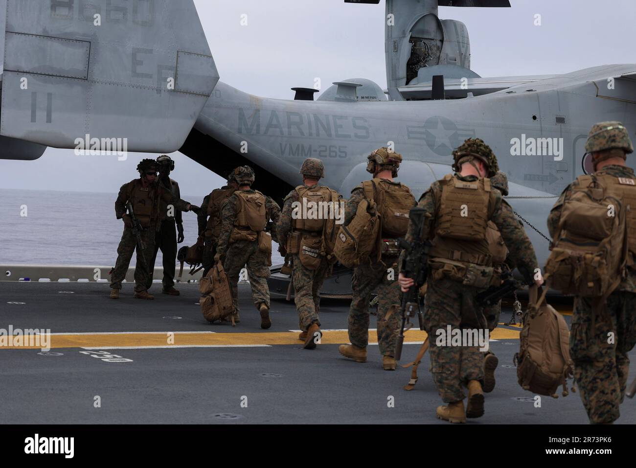 U.S. Marines with Battalion Landing Team 2/1, 31st Marine Expeditionary ...