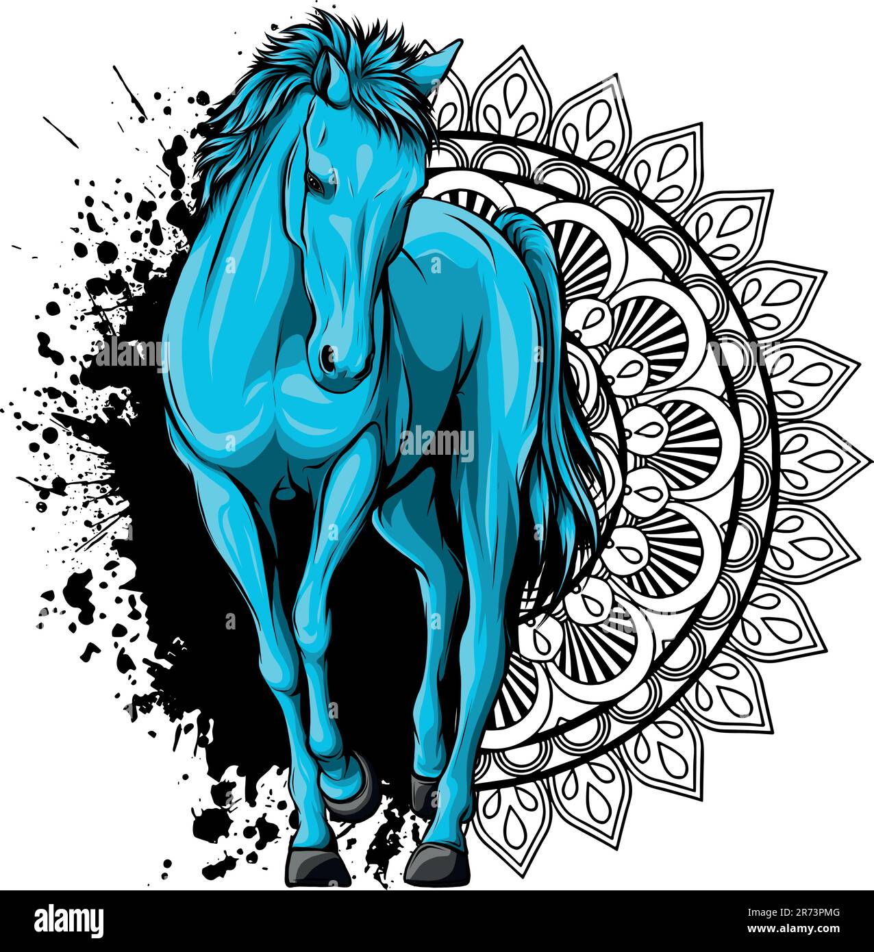 vector illustration of colored horse hand draw Stock Vector Image & Art ...