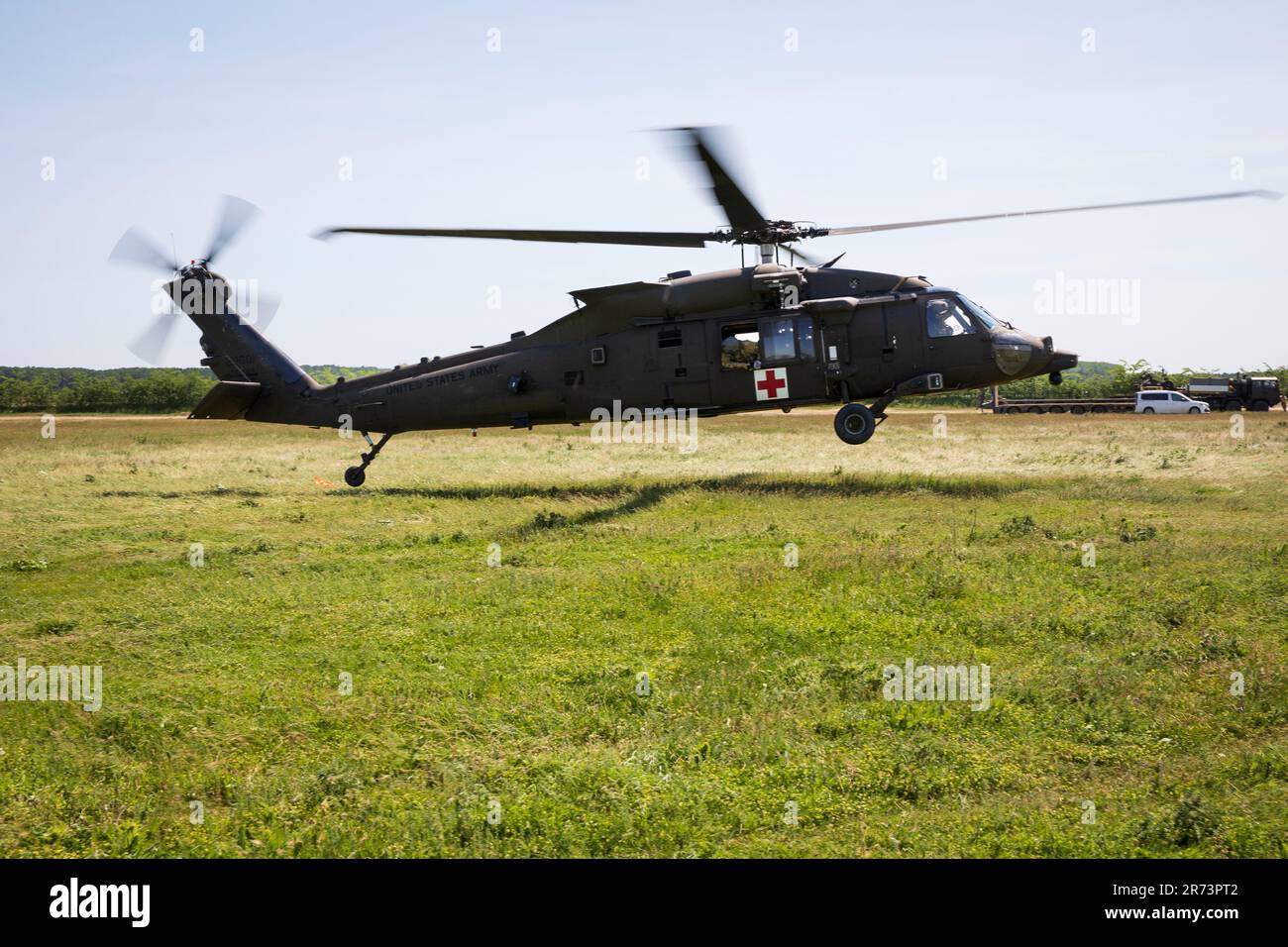 A U.S. Army HH-60M MEDEVAC Blackhawk helicopter assigned to the 3rd ...