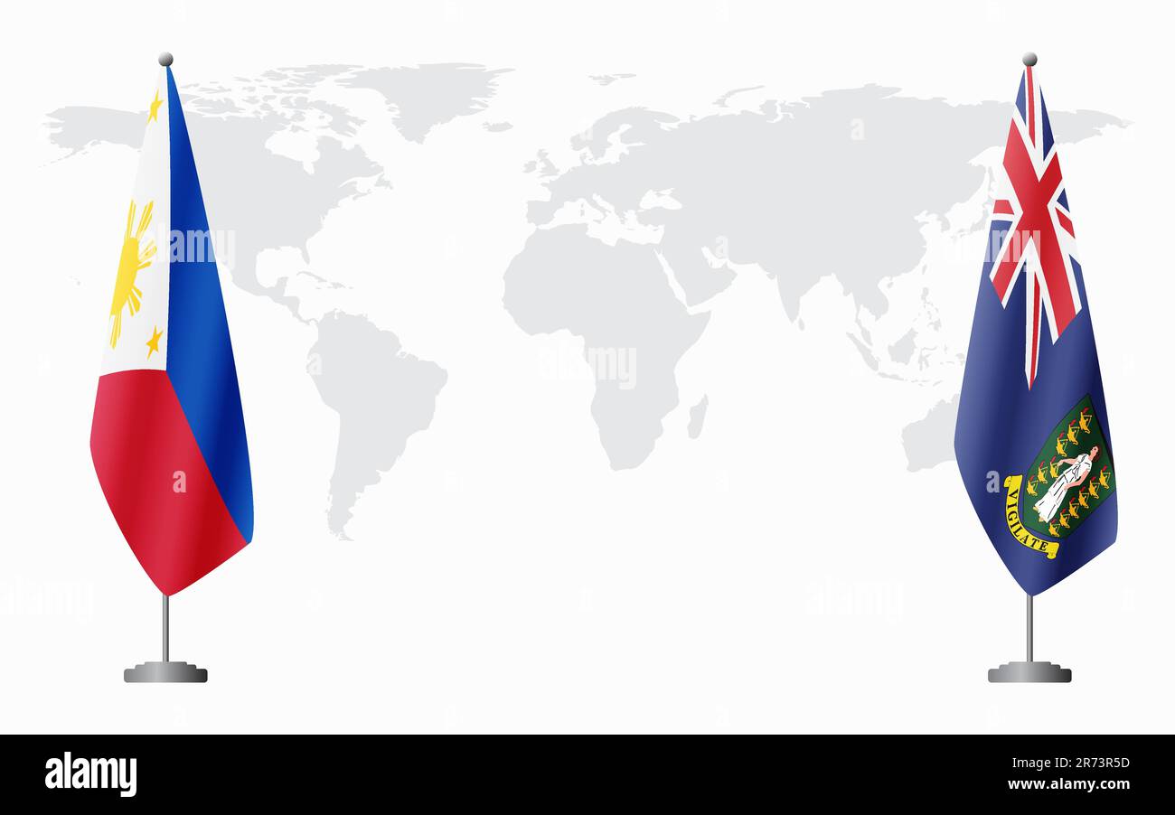Philippines and British Virgin Islands flags for official meeting ...