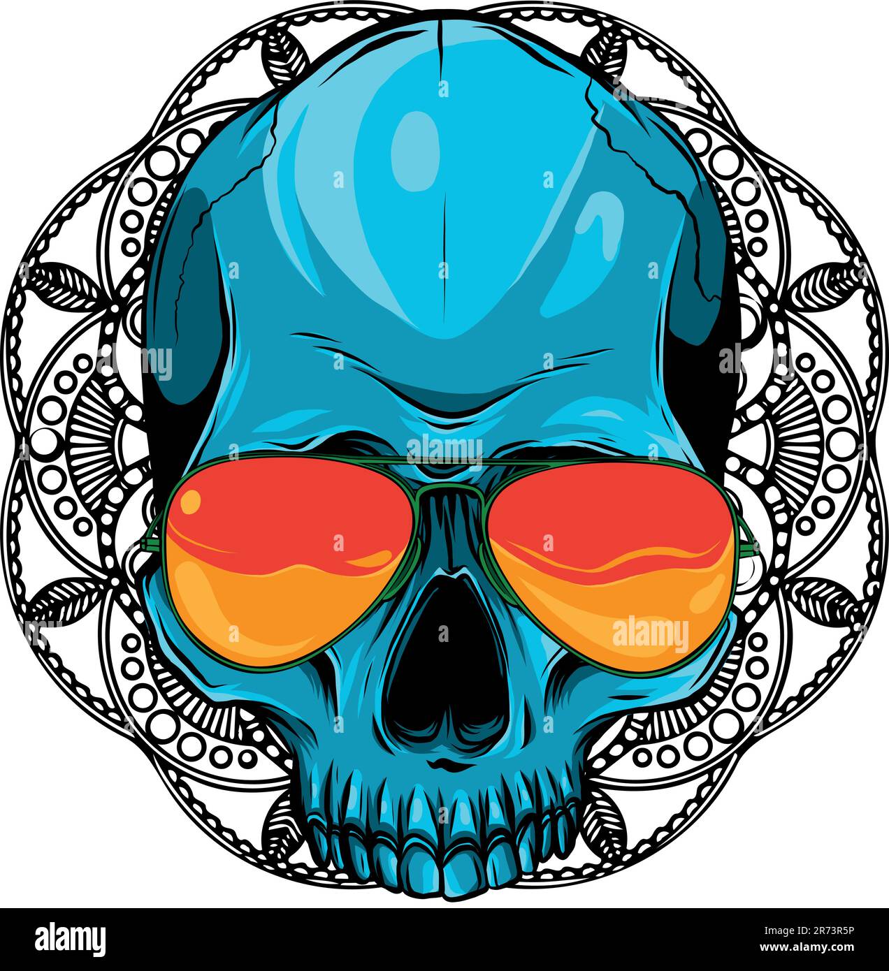 colored draw of human skull vector illustration design Stock Vector ...