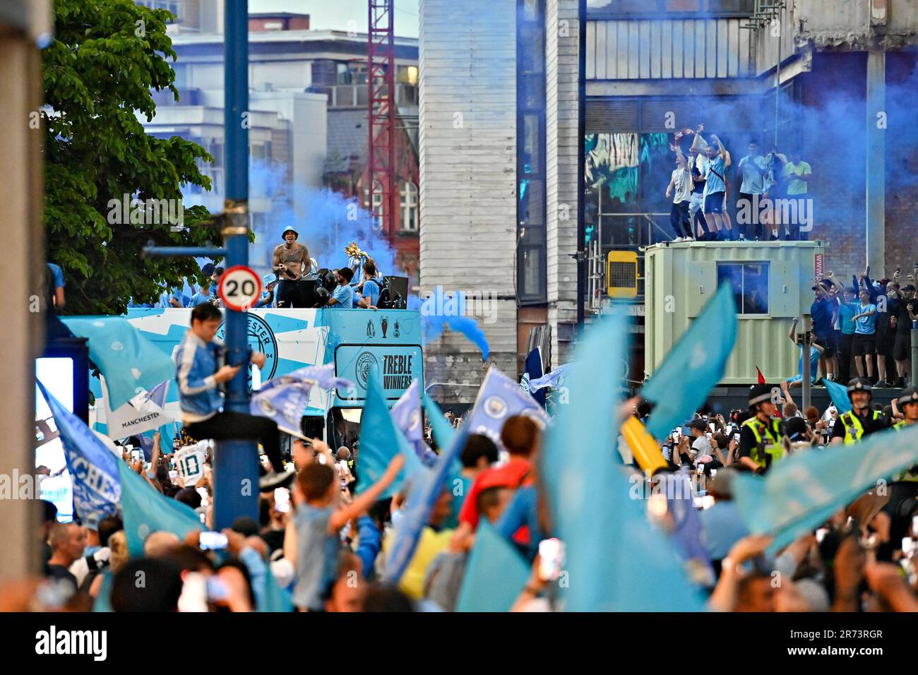 Manchester city bus parade hi-res stock photography and images - Alamy