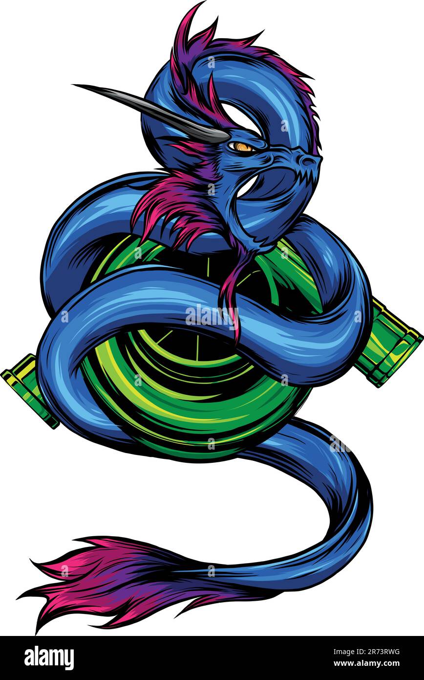 draw of colored dragon vector illustration design Stock Vector Image ...