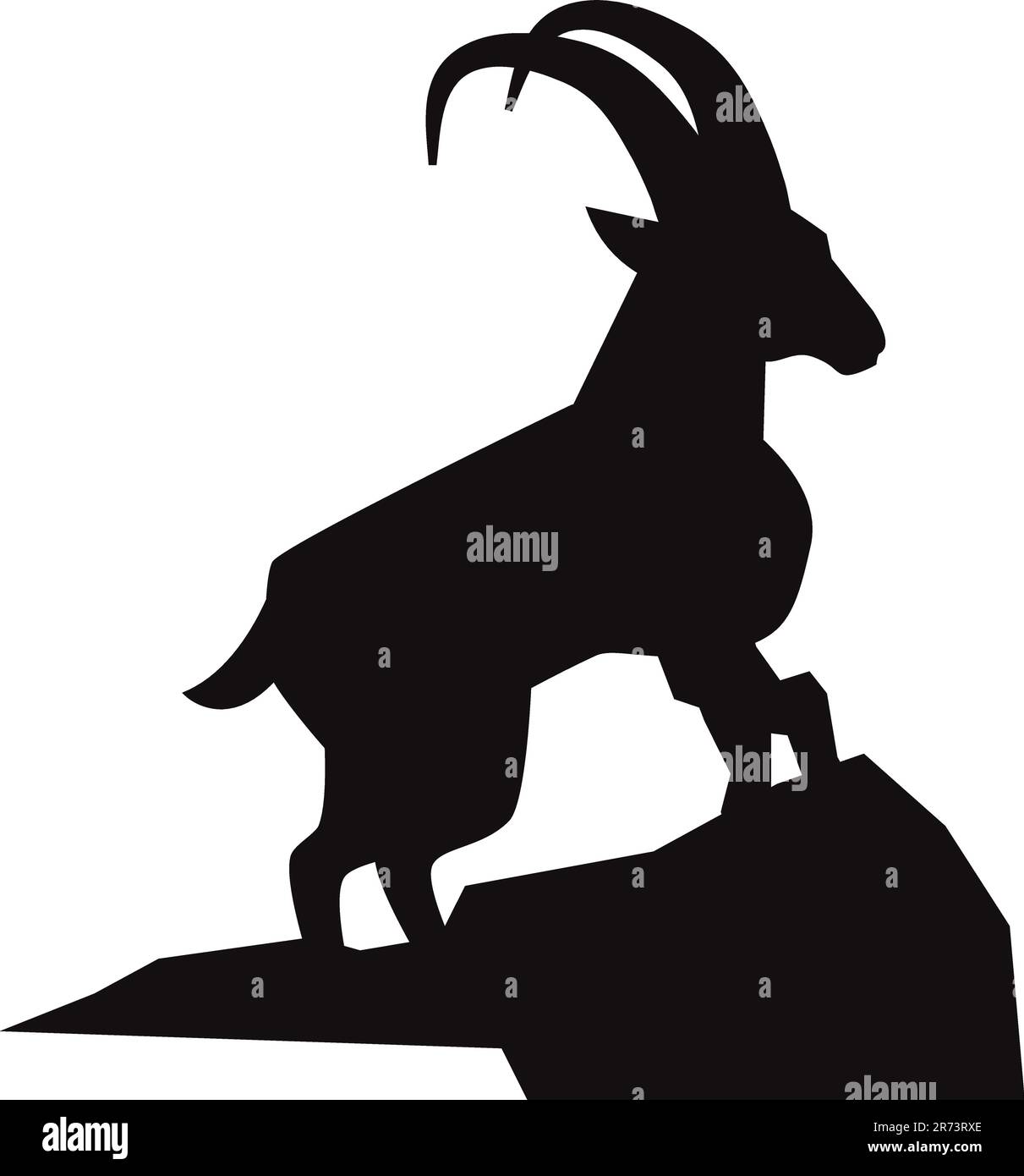 Vintage mountain goats vector illustration Stock Vector Image & Art - Alamy