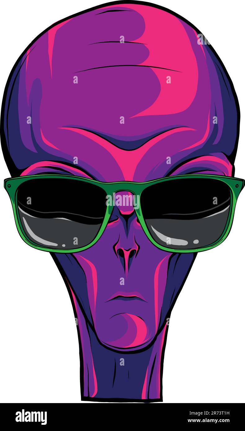 Alien head. vector illustration design of extraterrestrial humanoid ...