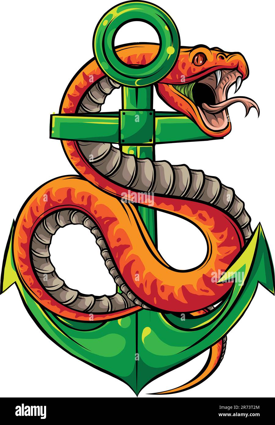 Colorful hand drawn vector illustration of snake Stock Vector Image ...