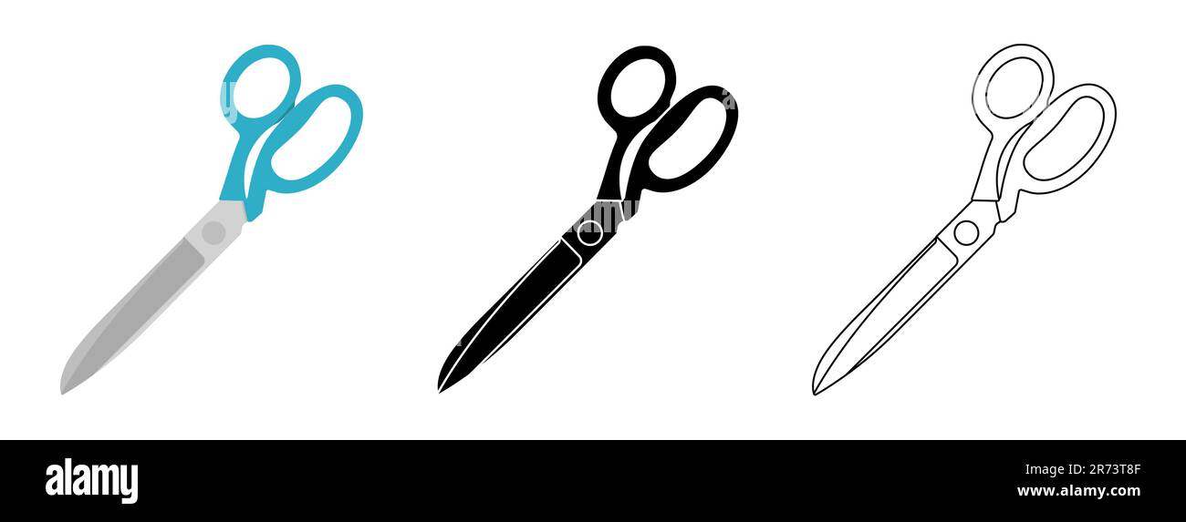 Scissors icons set. Isolated cutting scissors. Pictogram of scissor ...