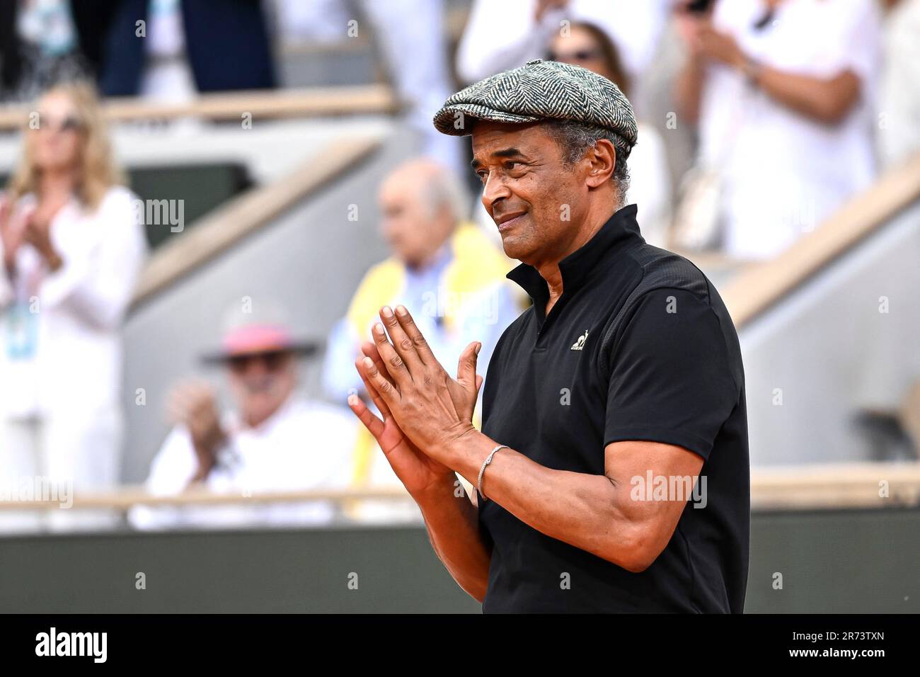 Yannick Noah during the French Open final, Grand Slam tennis tournament ...