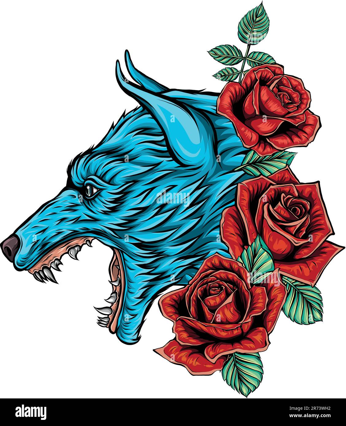 colored wolf head mascotn vector illustration design Stock Vector Image ...