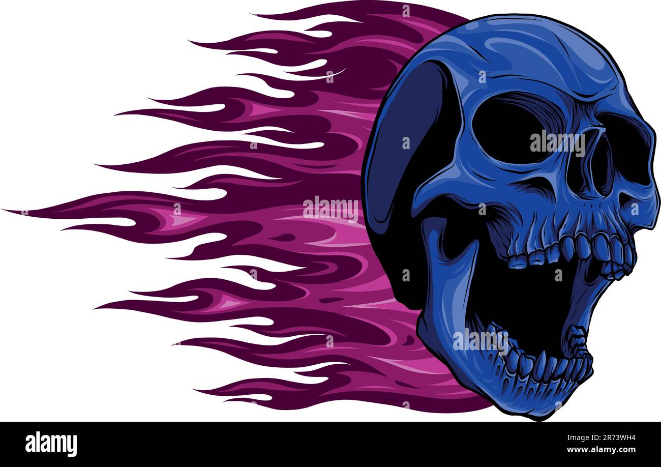 colored draw of human skull vector illustration design Stock Vector ...