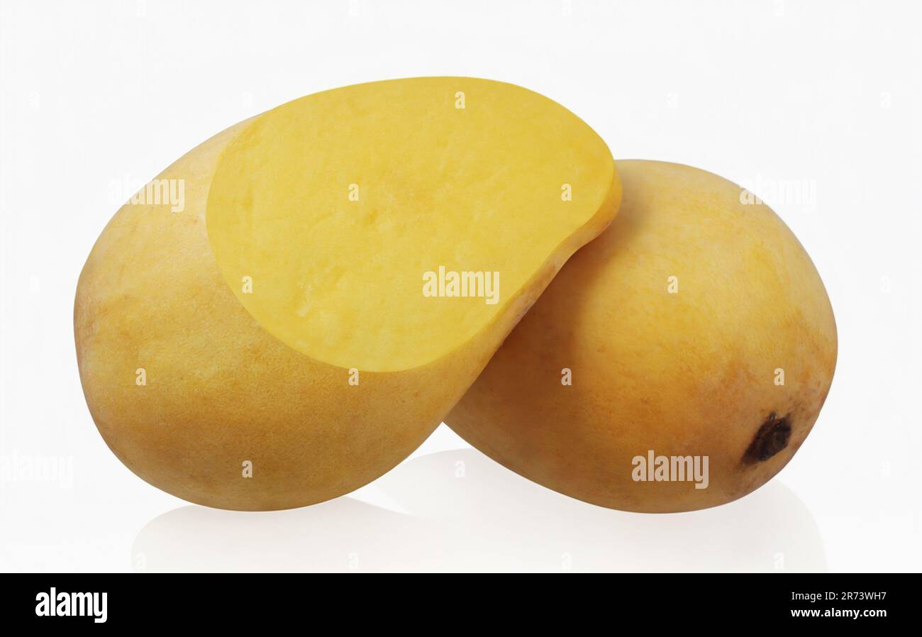 Sweet mango fruit isolated on white background Stock Photo - Alamy