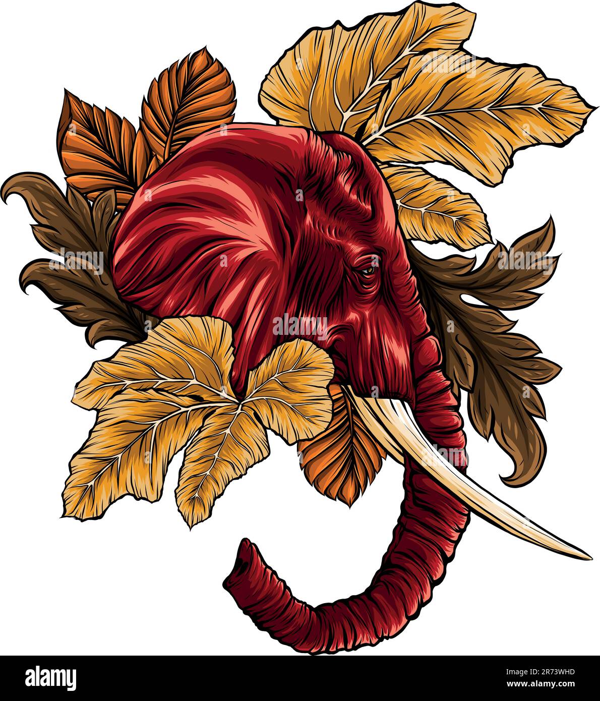 vector illustration of Elephant head digital draw Stock Vector Image ...