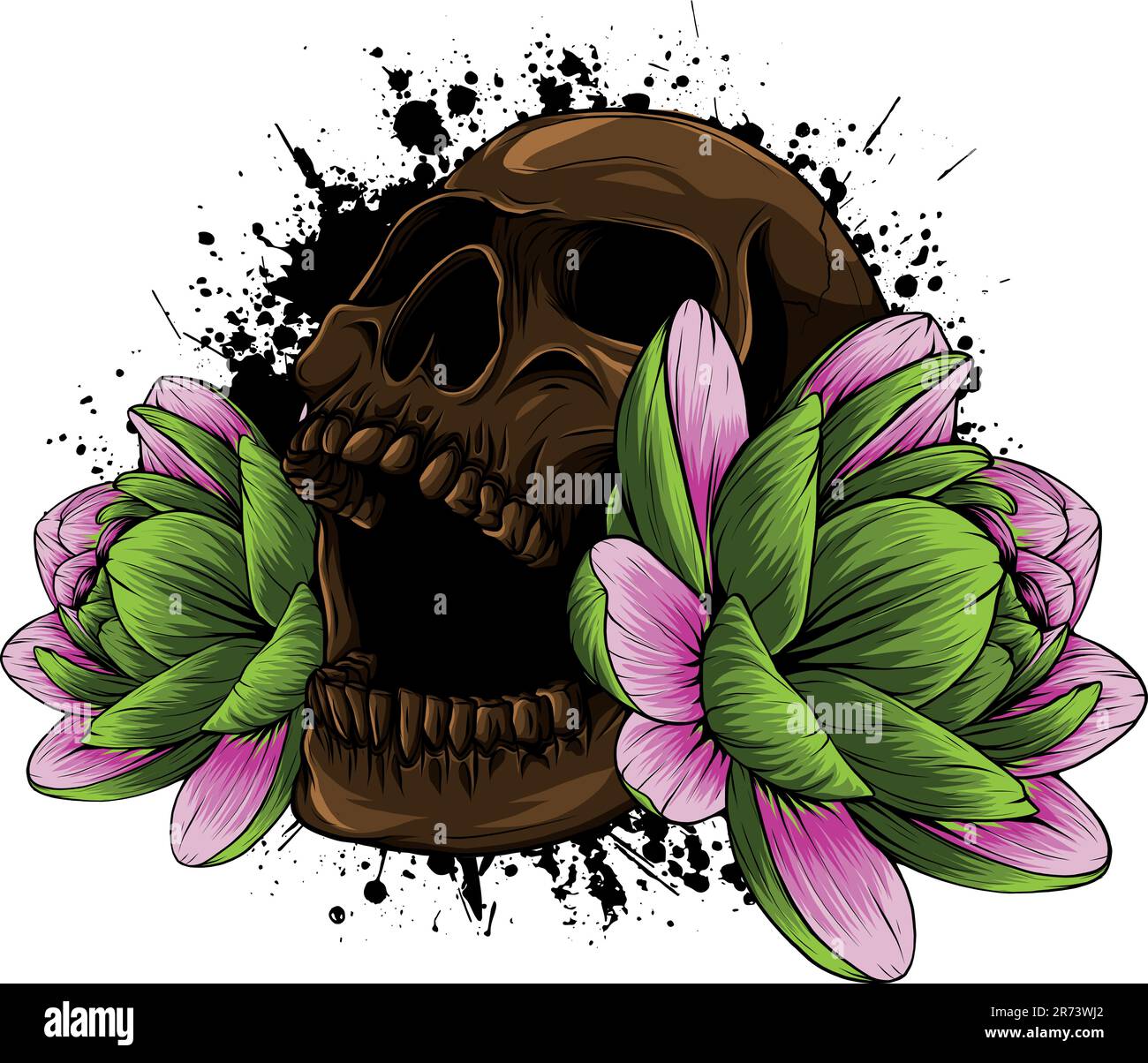 colored draw of human skull vector illustration design Stock Vector ...
