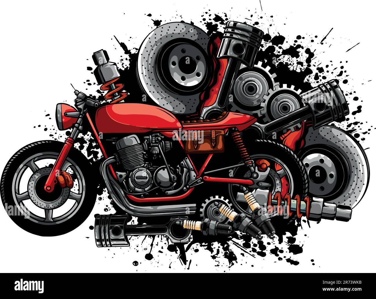 Cafe racer motor bike vector illustration design Stock Vector Image ...
