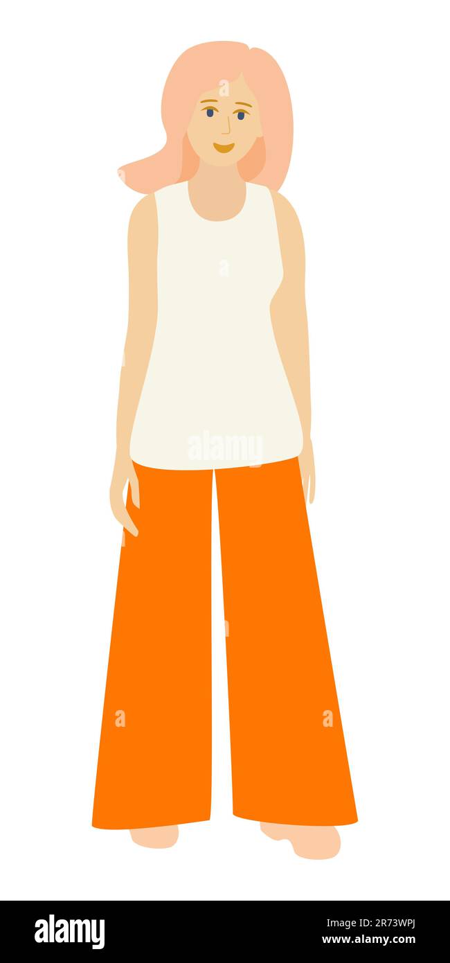 Full length portrait of girl illustration Design element Vector ...