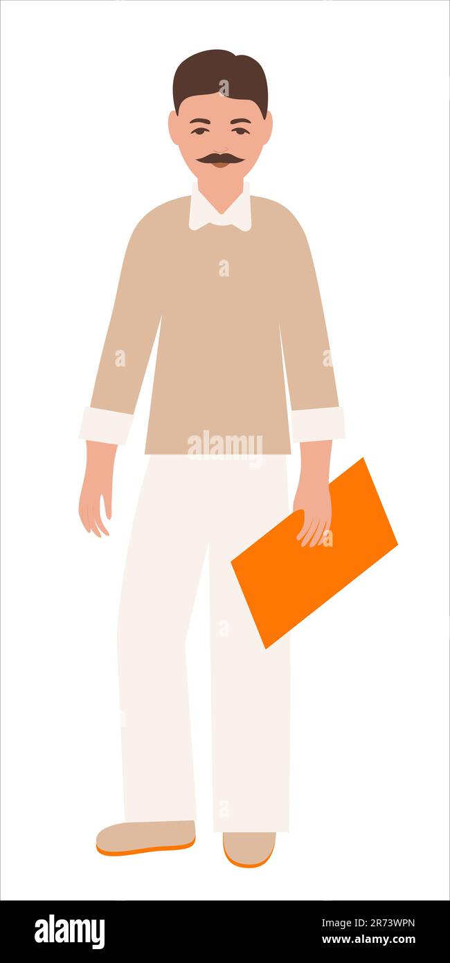 Full length portrait of man illustration Design element Vector ...
