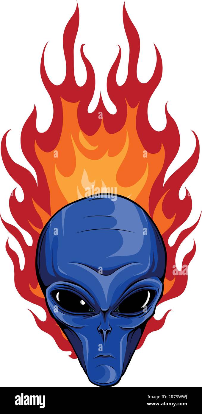 Alien head. vector illustration design of extraterrestrial humanoid ...