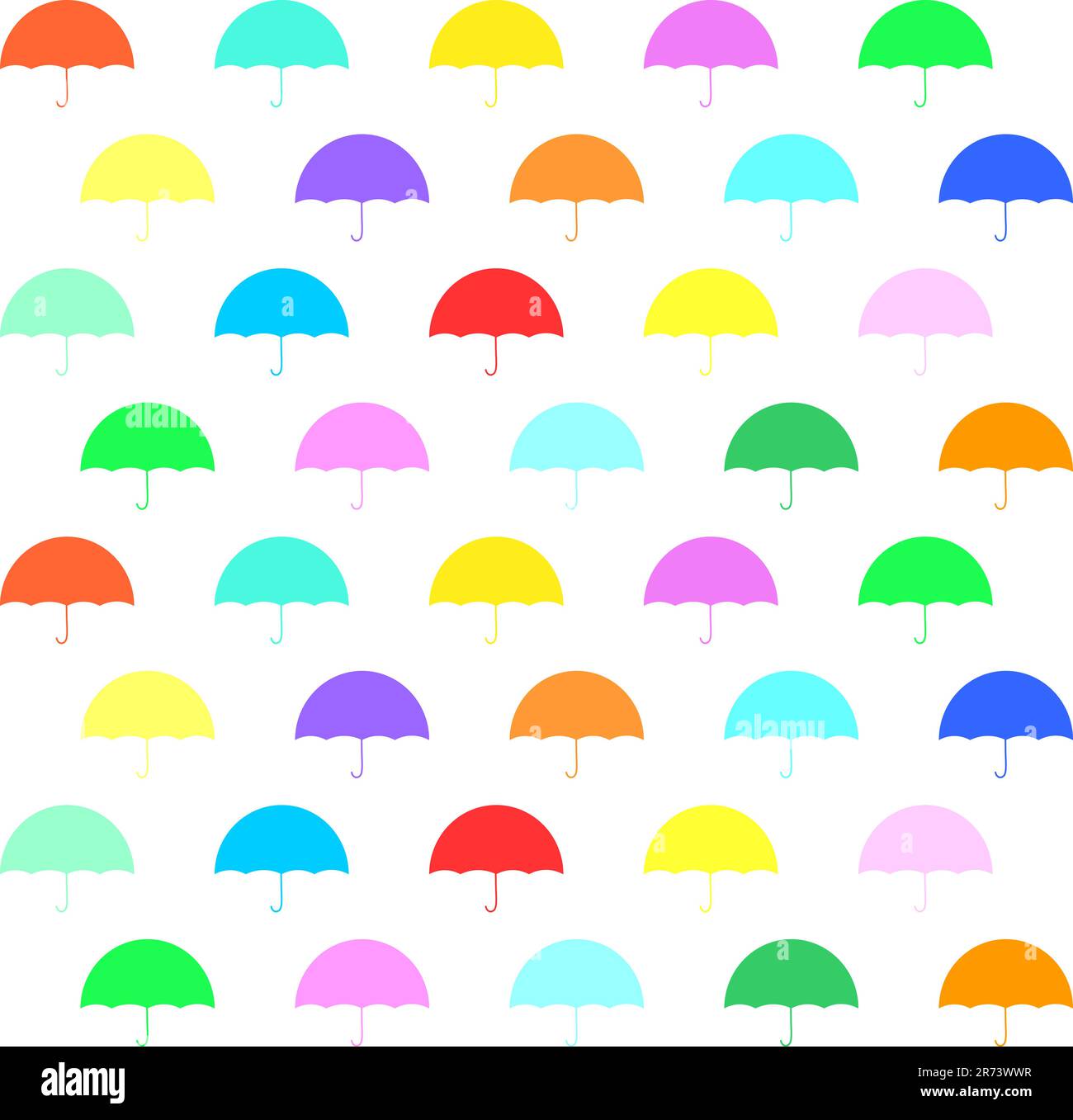 Multi colored umbrellas Seamless pattern Isolated vector illustration ...